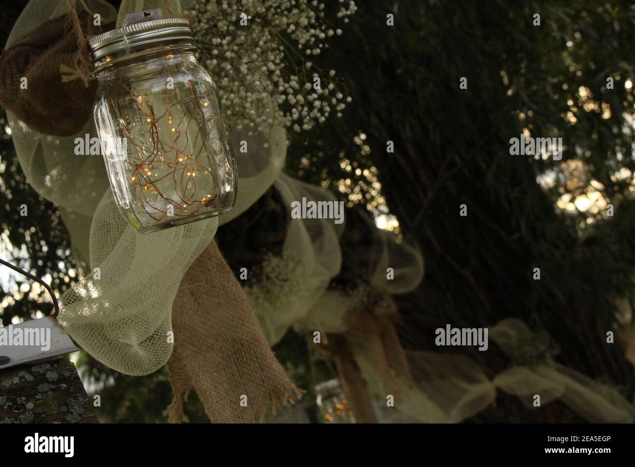 Hanging Fairy lights Stock Photo - Alamy