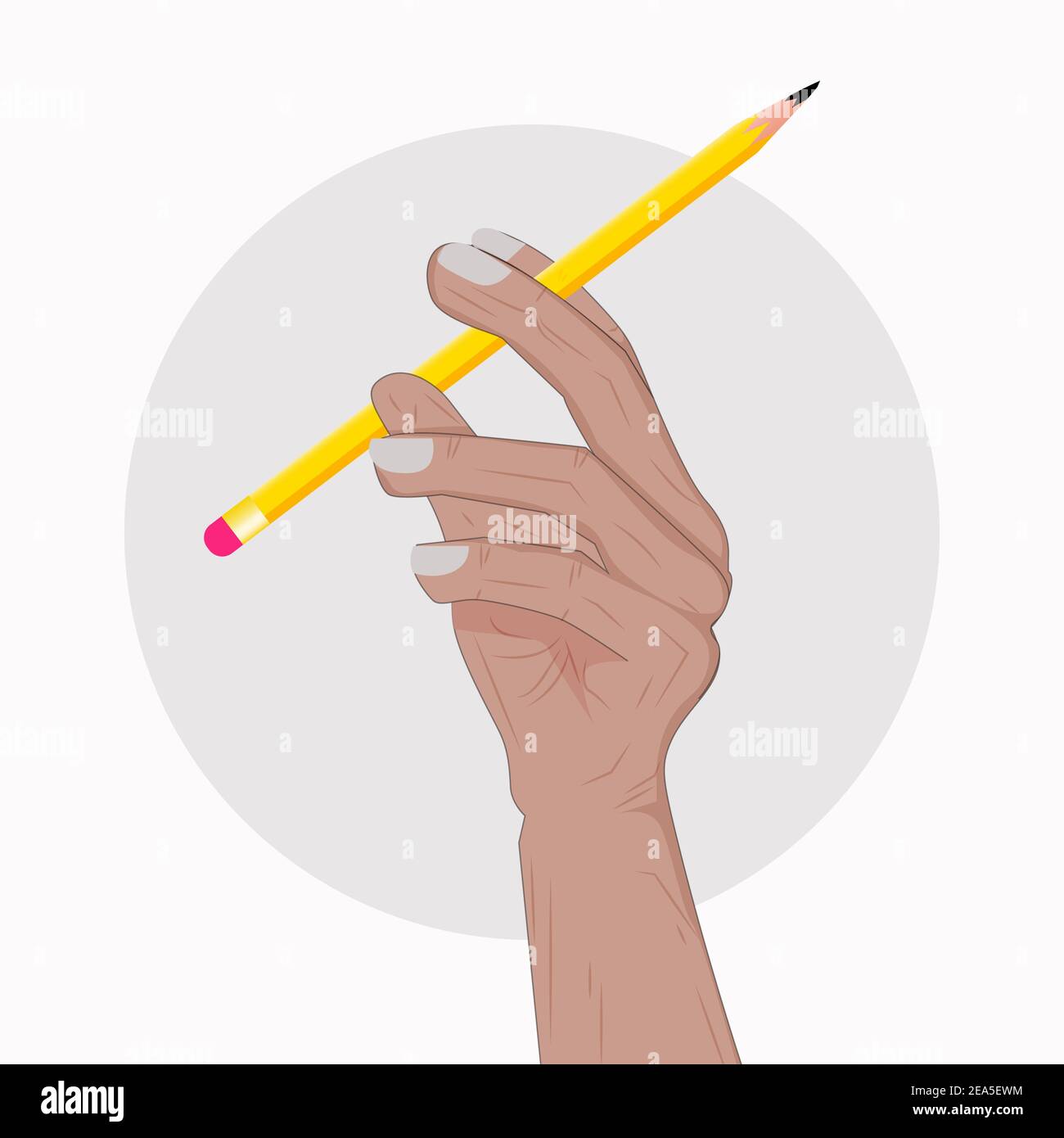 Hand holding yellow pencil Stock Vector Image & Art - Alamy