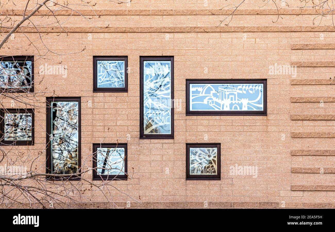 Beautiful windows of Aish Denver - Orthodox synagogue in Greenwood ...