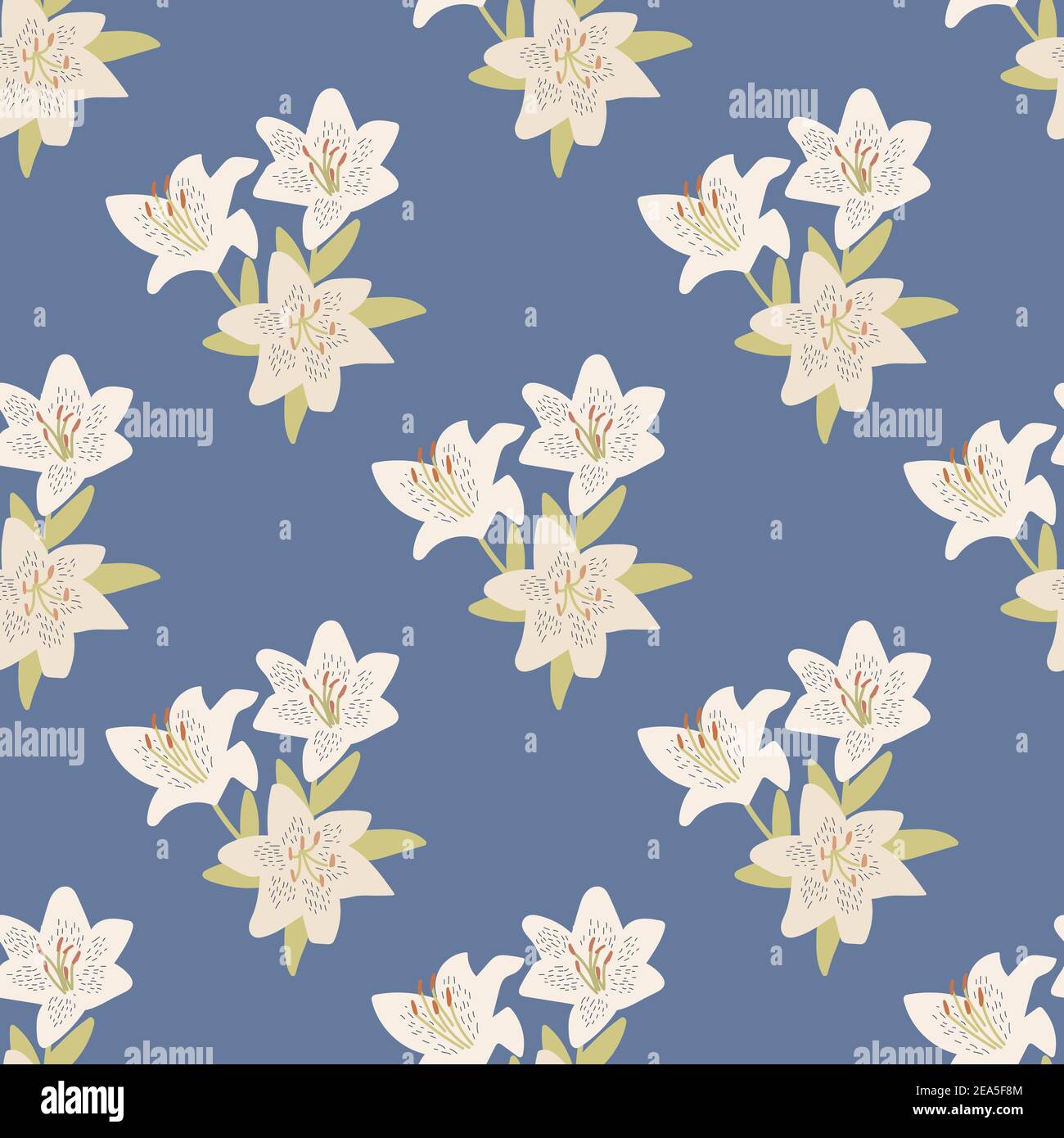 Seamless texture white lily Stock Vector Images - Alamy