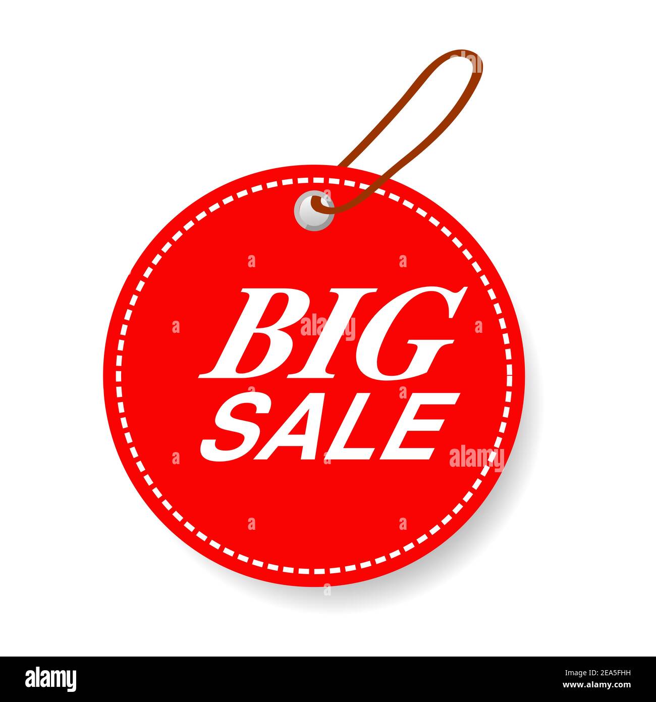 Vector Red Circle Tag with Big Sale text, White dash outline Stock ...