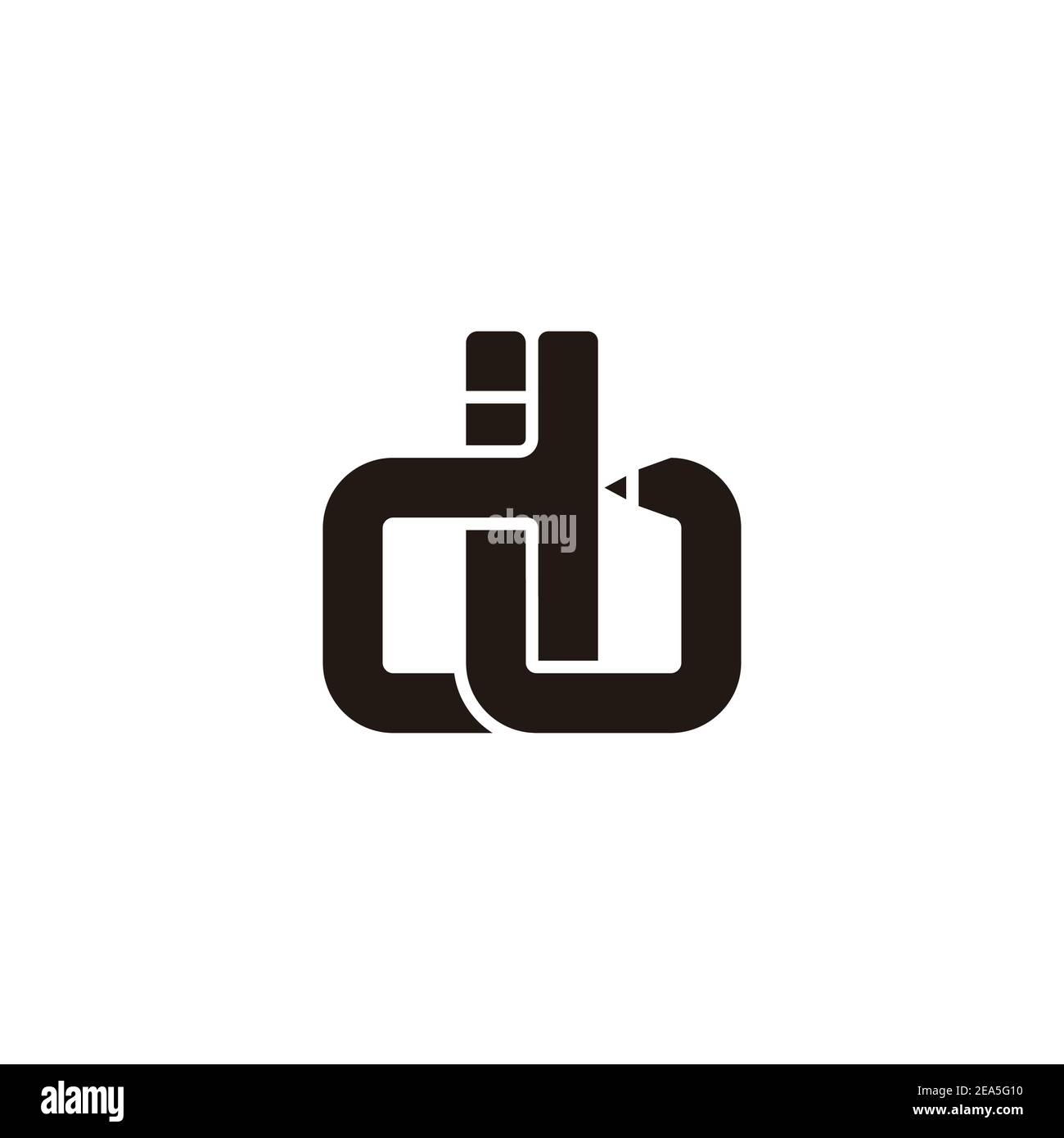 abstract letter db pencil shape geometric design vector Stock Vector ...