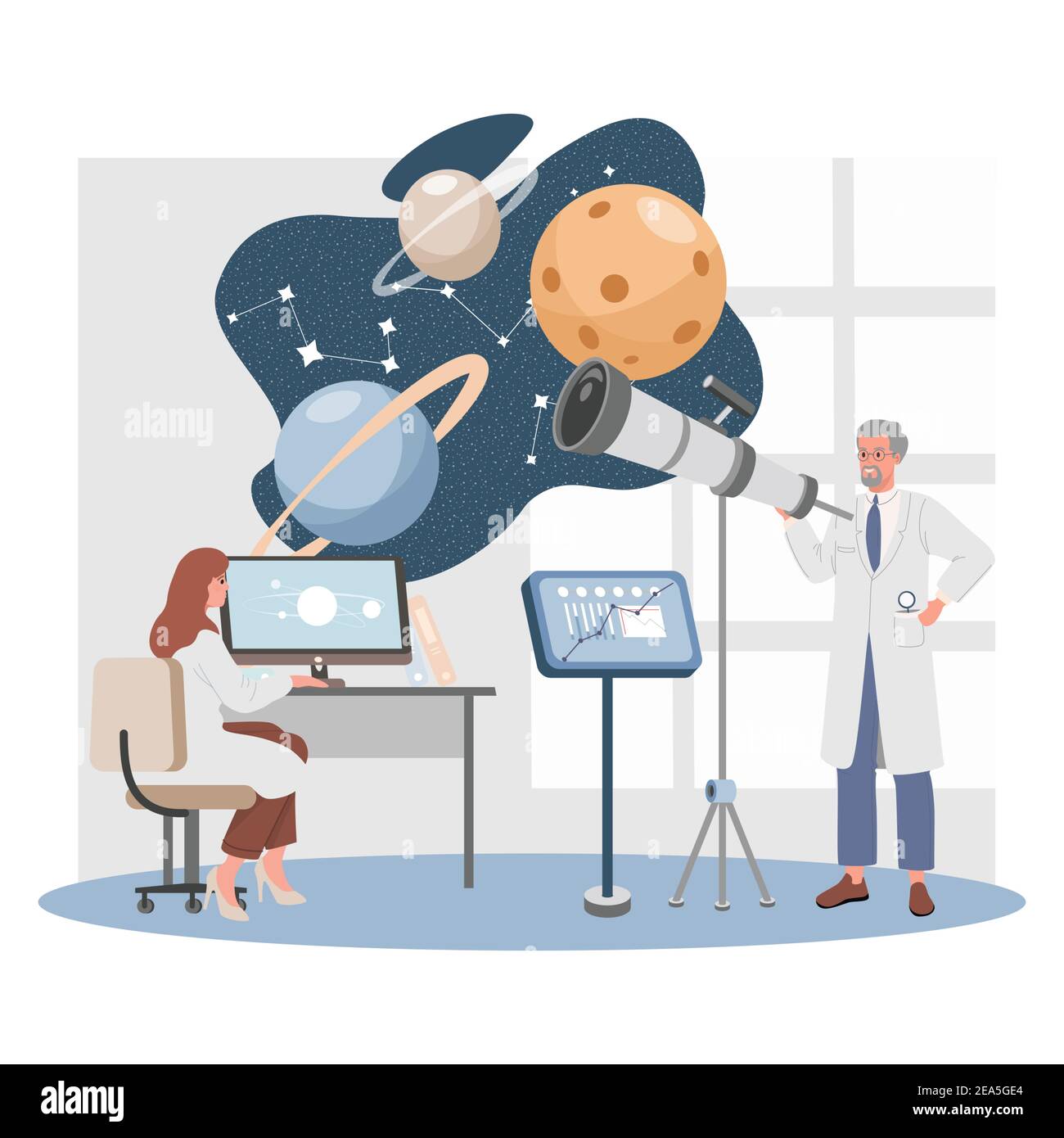 Male scientists with female scientist Cut Out Stock Images & Pictures ...