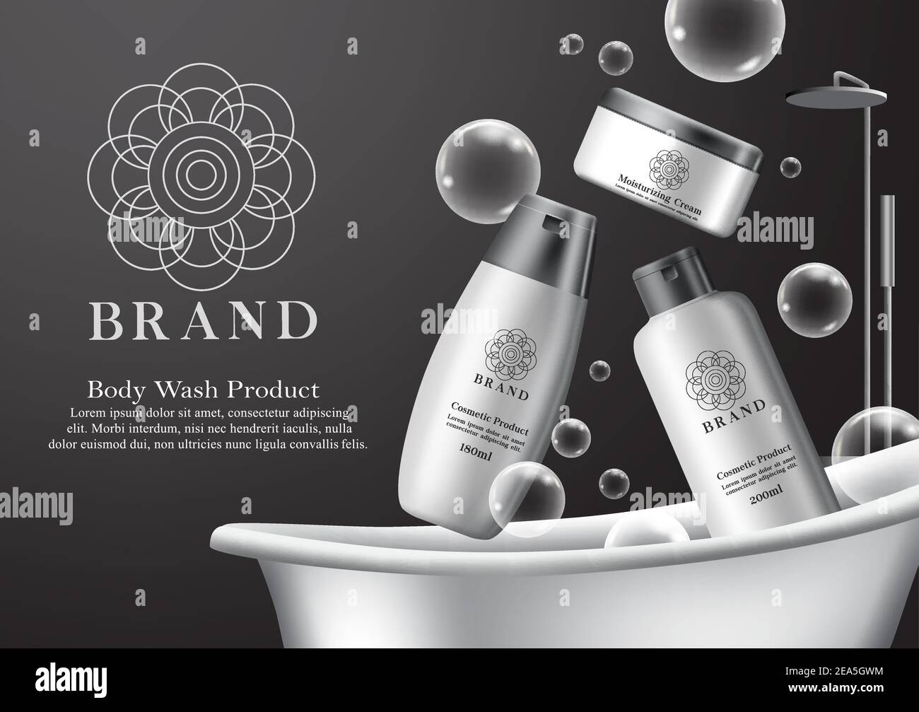 White cosmetic products in Stock Vector Images - Alamy