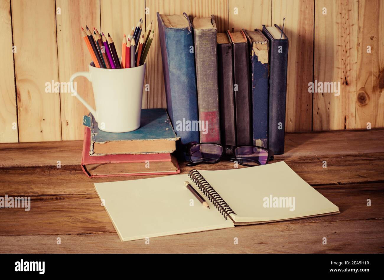Old notebooks hi-res stock photography and images - Alamy