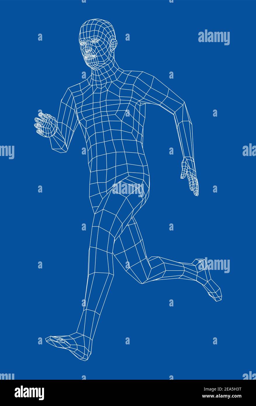 Wireframe running man. Vector Stock Vector Image & Art - Alamy