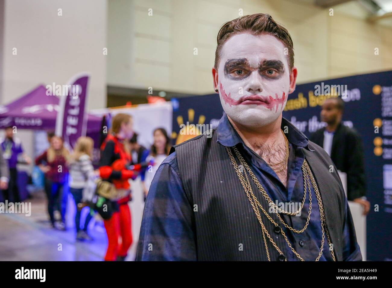 A man dressed as DC Comics character The Joker seen during the event ...