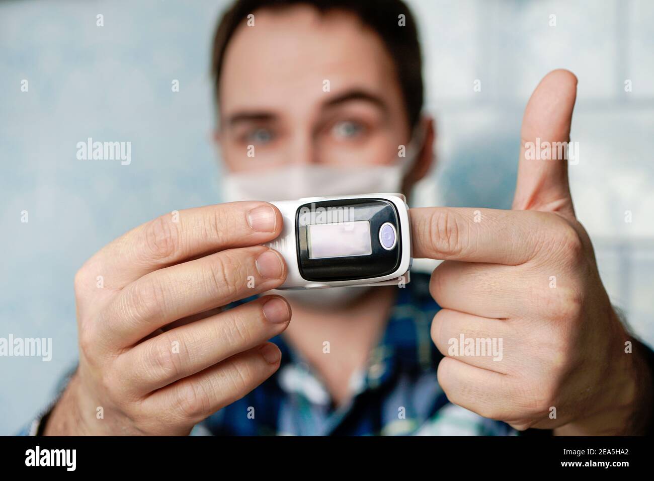 Pulse oximeter on finger is a good way to test blood oxygen level in ...