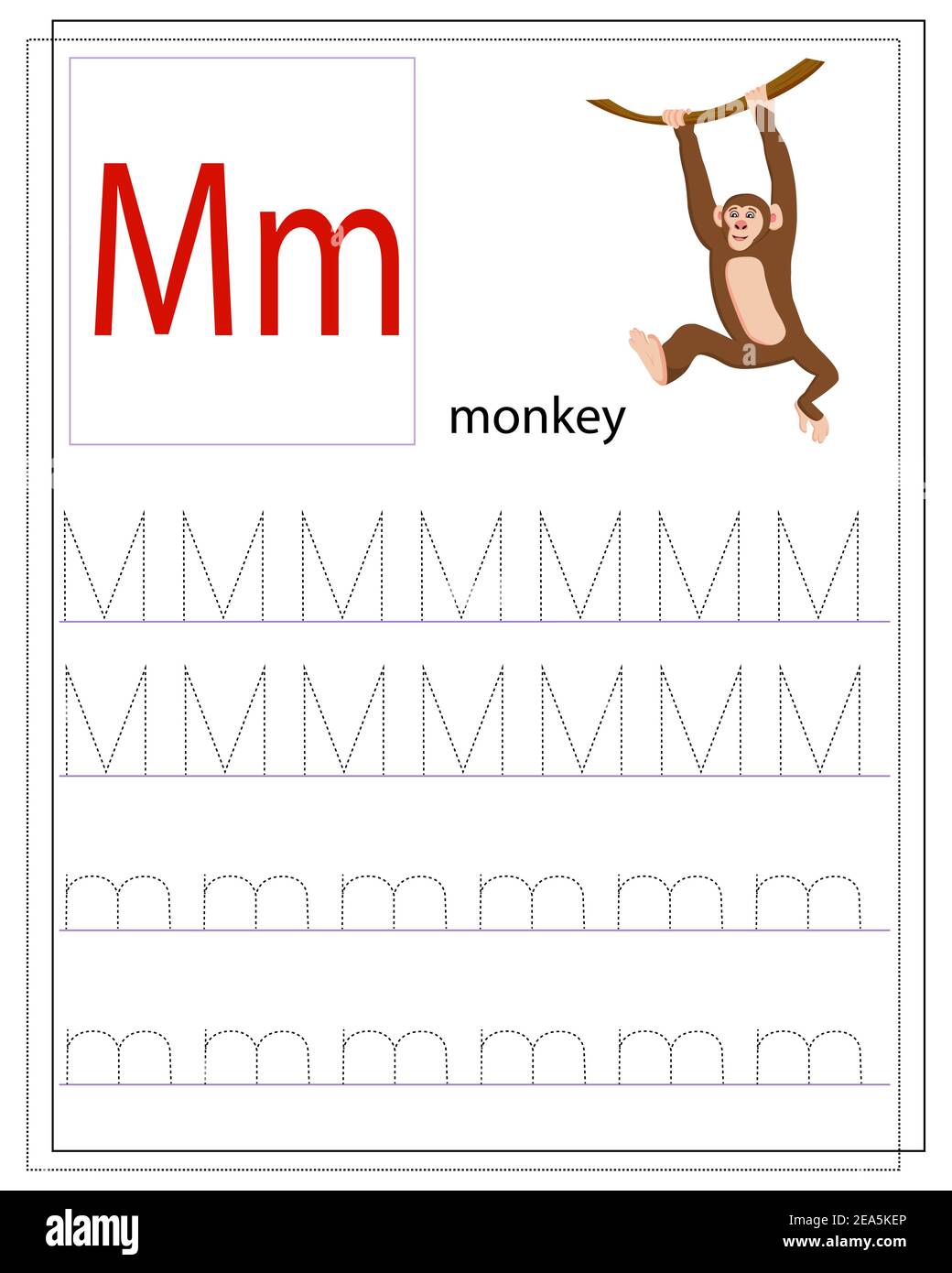 A worksheet for children with the letter M to learn the English ...