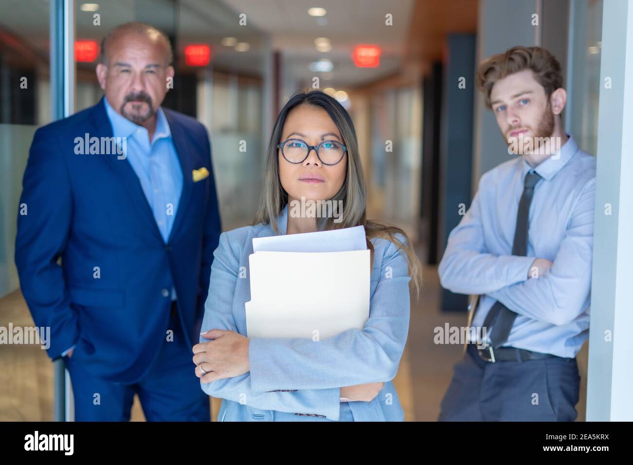 Office employee having a meeting with their team Stock Photo - Alamy