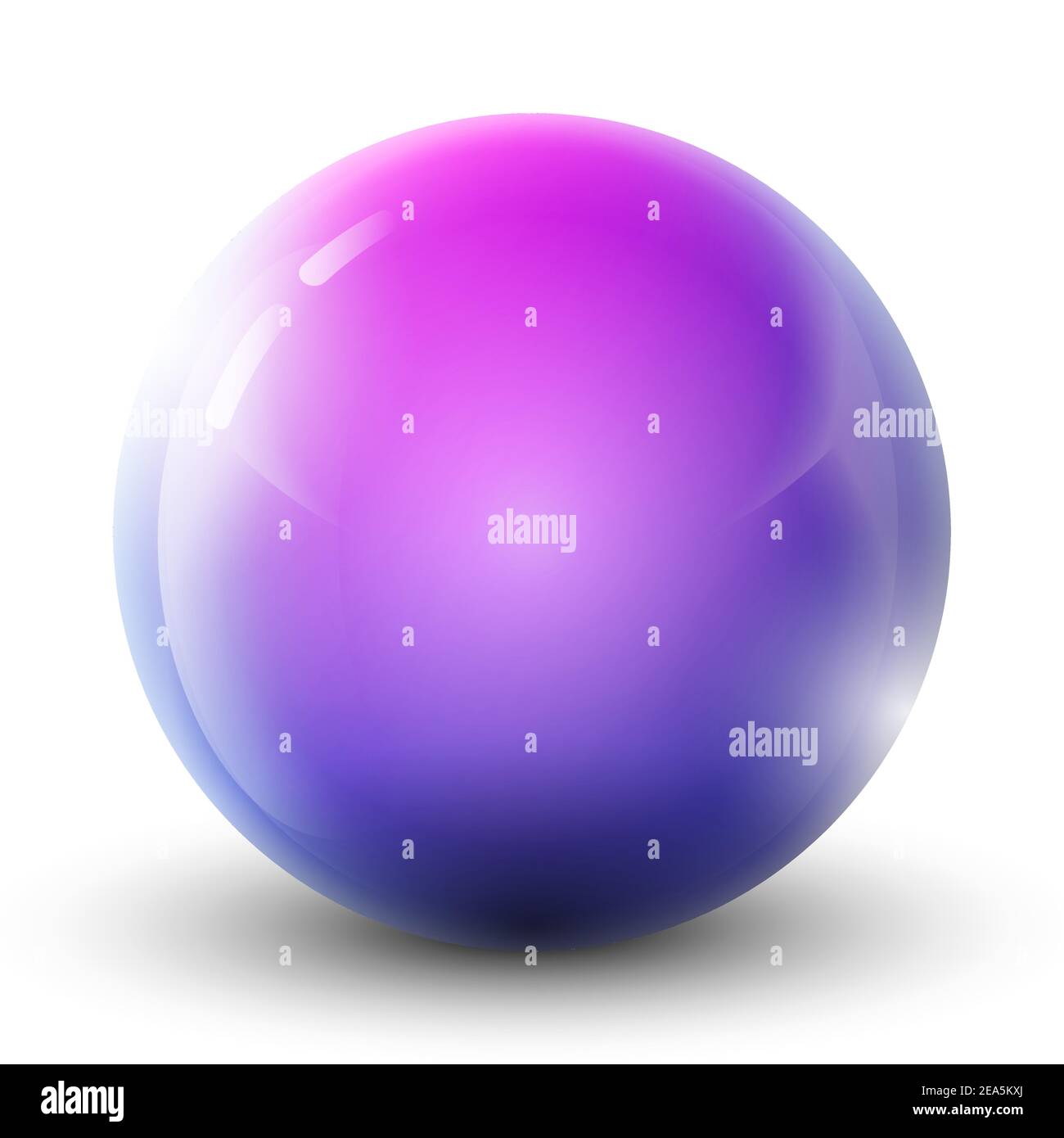 Glass purple ball or precious pearl. Glossy realistic ball, 3D abstract ...
