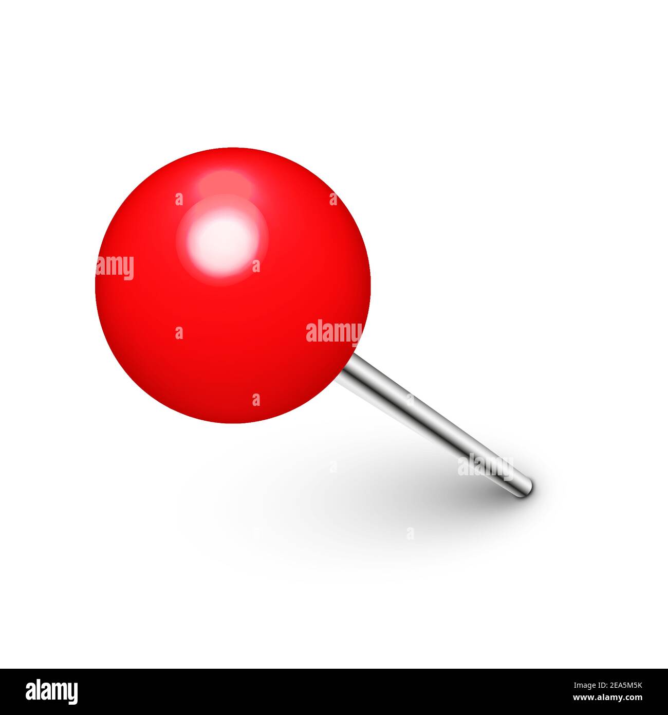 Realistic red push pin. Board tack isolated on white background ...
