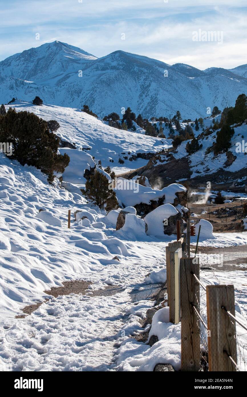 Hot Creek Geological Site is a famous landmark in Mono County. The hot ...