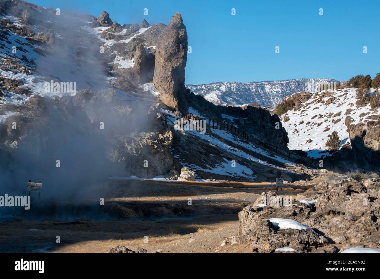 Hot Creek Geological Site is a famous landmark in Mono County. The hot ...