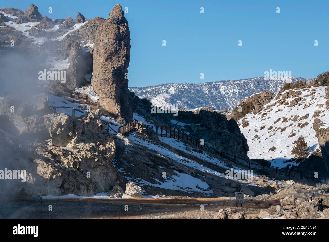 Hot Creek Geological Site is a famous landmark in Mono County. The hot ...