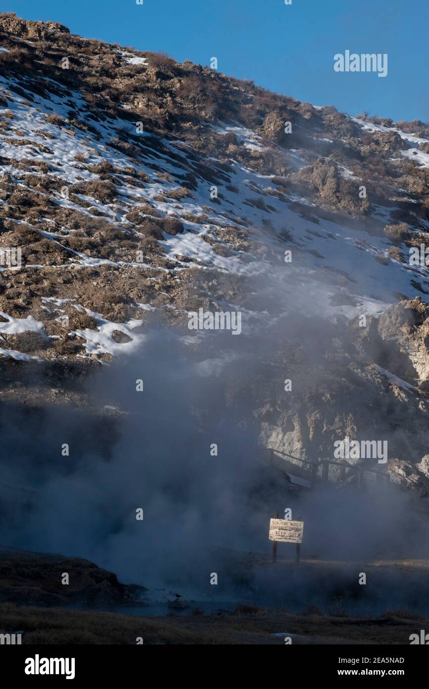 Hot Creek Geological Site is a famous landmark in Mono County. The hot ...
