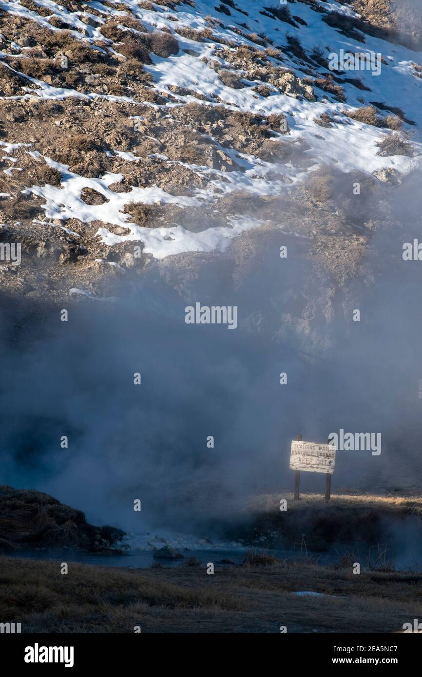 Hot Creek Geological Site is a famous landmark in Mono County. The hot ...