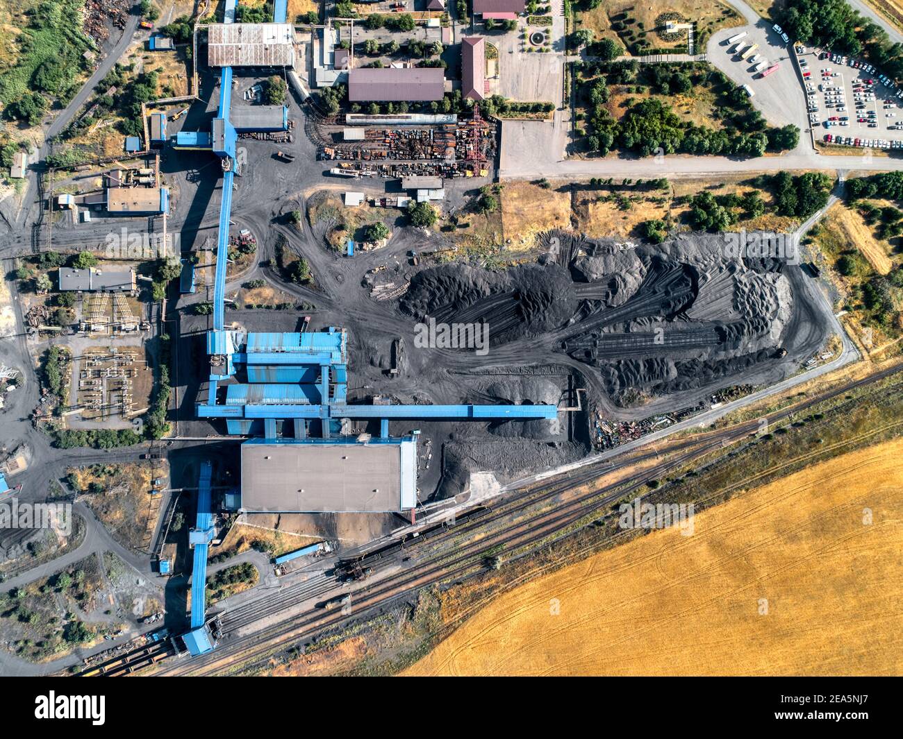 Industrial buildings and structures. Underground coal mine Stock Photo ...