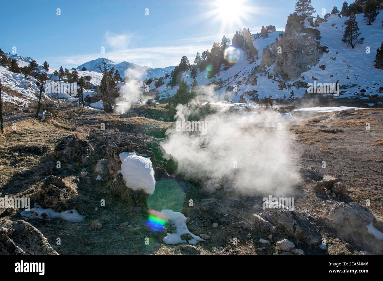 Hot Creek Geological Site is a famous landmark in Mono County. The hot ...