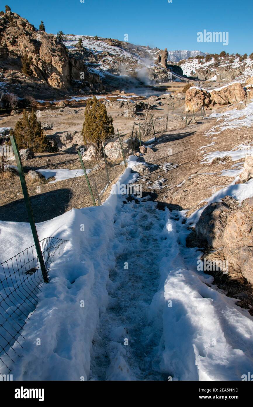 Hot Creek Geological Site is a famous landmark in Mono County. The hot ...