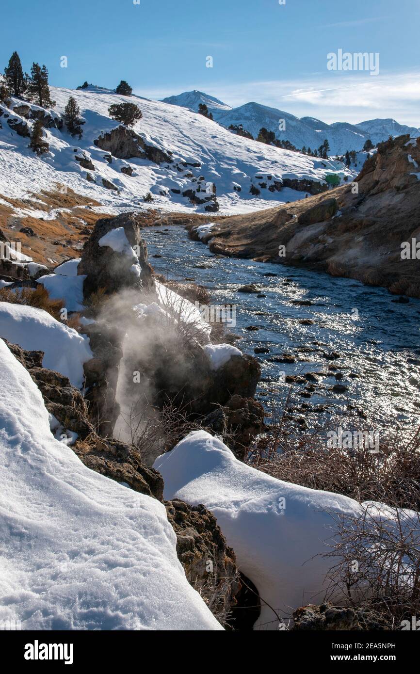 Hot Creek Geological Site is a famous landmark in Mono County. The hot ...