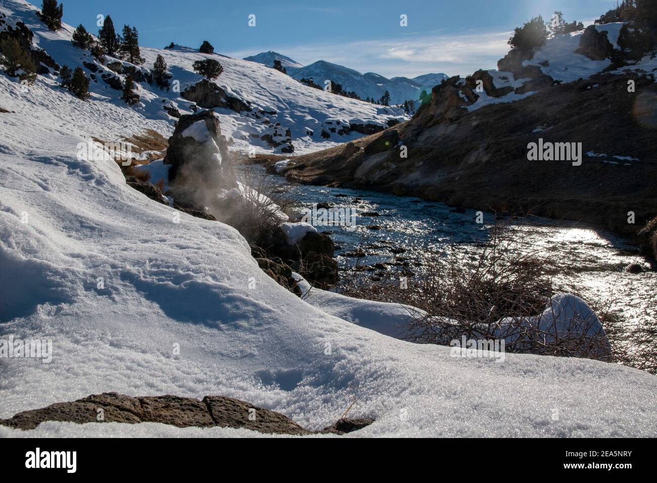 Hot Creek Geological Site is a famous landmark in Mono County. The hot ...