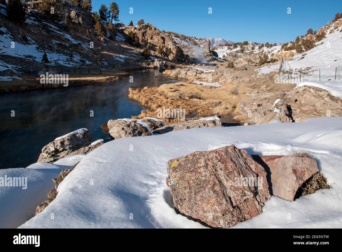 Hot Creek Geological Site is a famous landmark in Mono County. The hot ...