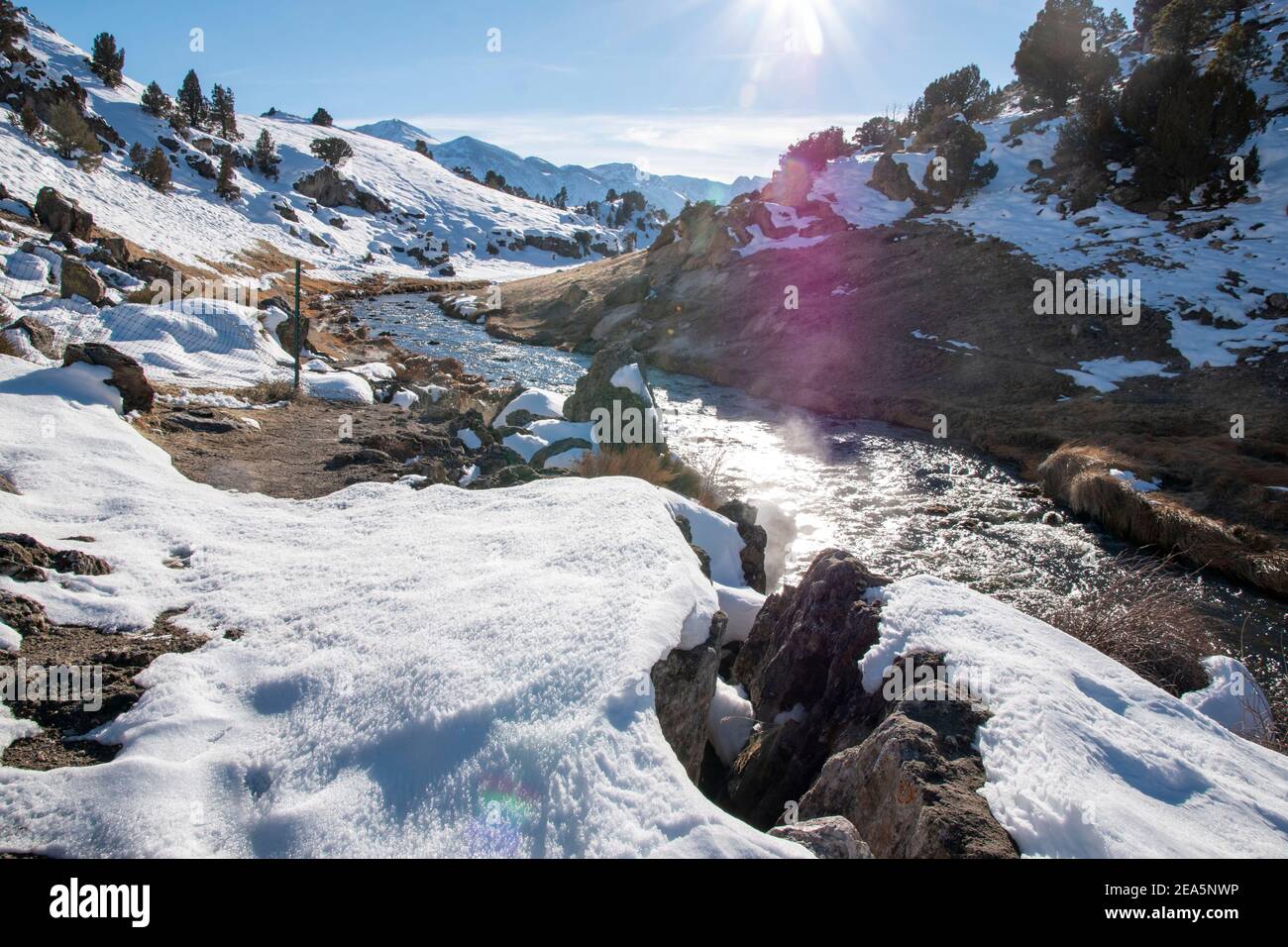 Hot Creek Geological Site is a famous landmark in Mono County. The hot ...