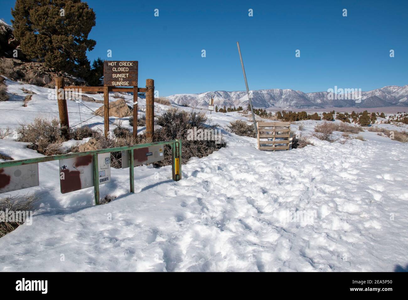 Hot Creek Geological Site is a famous landmark in Mono County. The hot ...