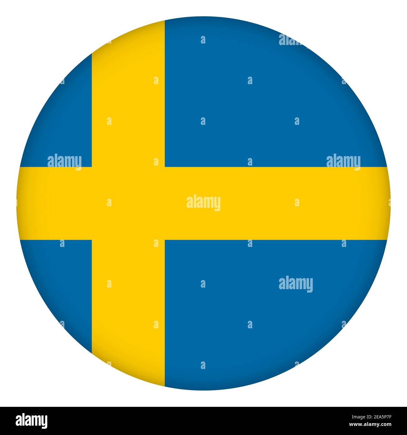 Flag of Sweden round icon, badge or button. Swedish national symbol ...