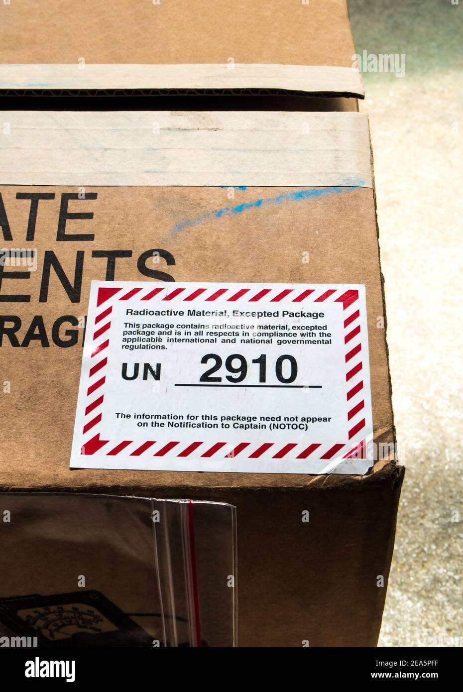 The UN number label for Radioactive material, Excepted package Stock ...