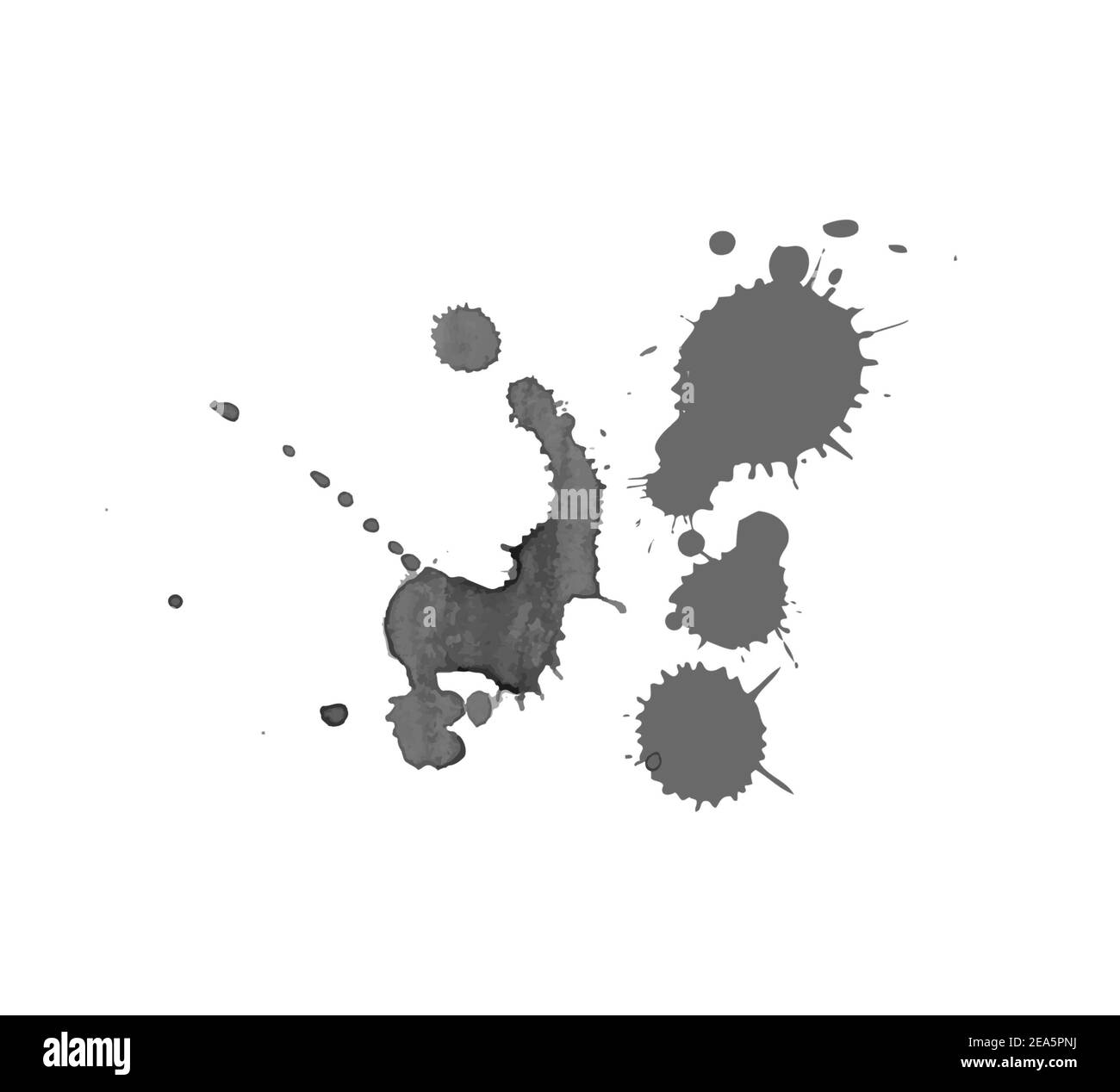 Black ink drops isolated on white Stock Photo - Alamy