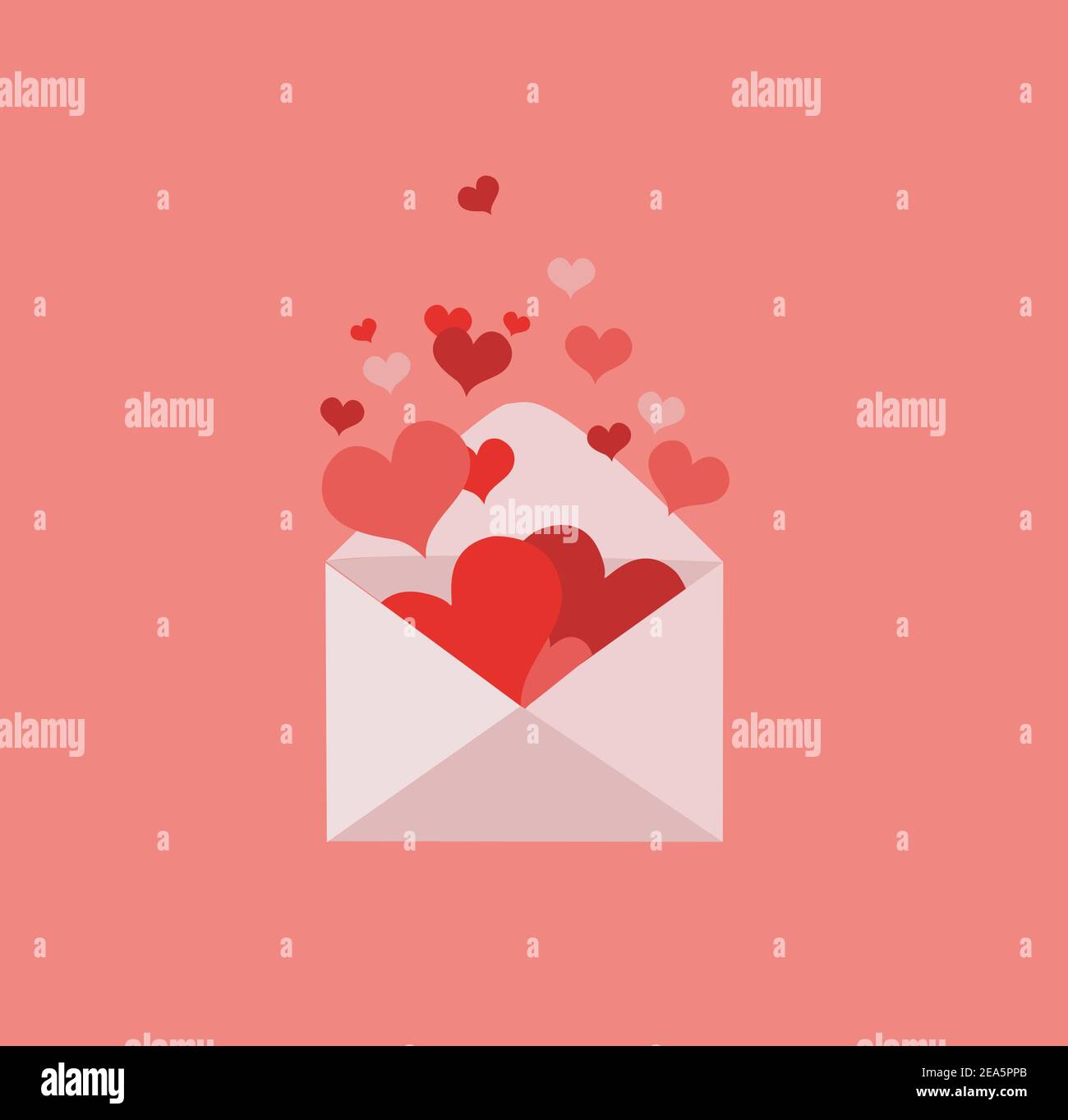 Envelope with hearts popping out Stock Vector Image & Art - Alamy