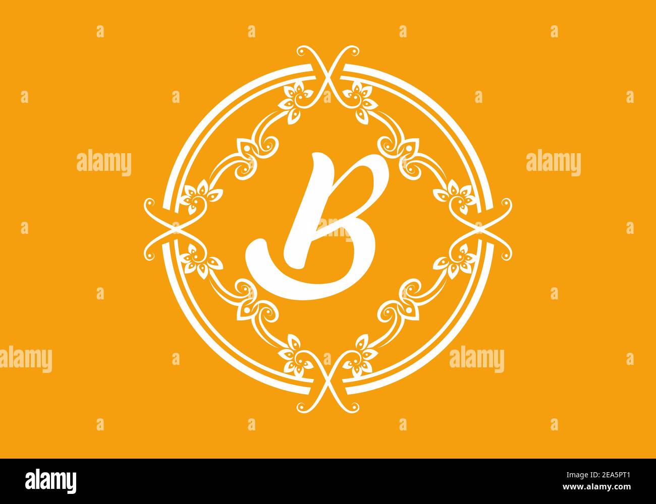 Circle classic frame of B initial letter design Stock Vector Image ...