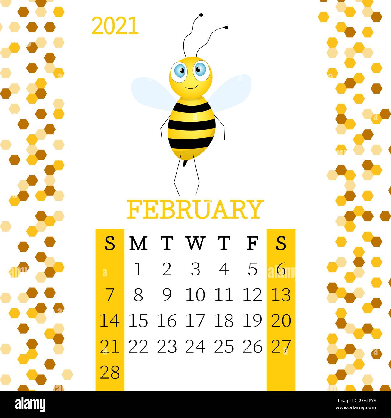 Calendar 2021 Monthly Calendar For February 2021 From Sunday To
