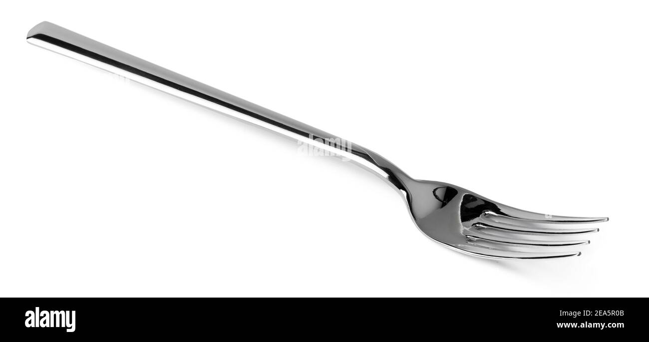 Silver dining fork isolated on white background Stock Photo - Alamy