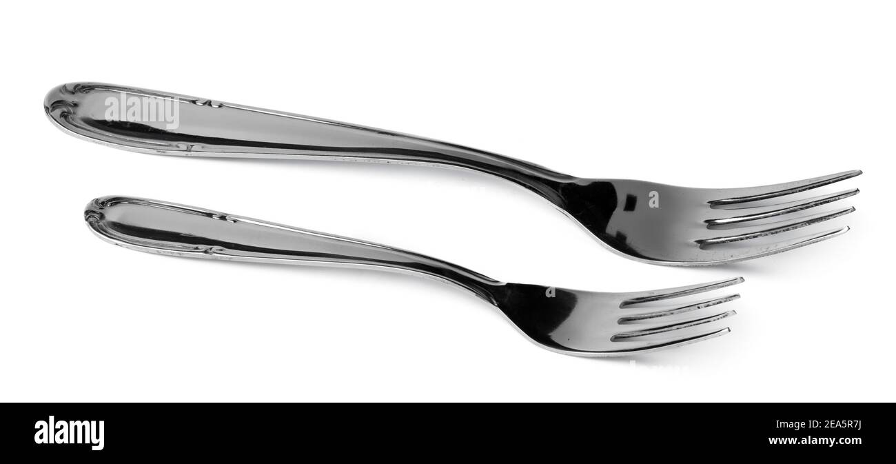 Set of dining forks isolated on white background Stock Photo - Alamy