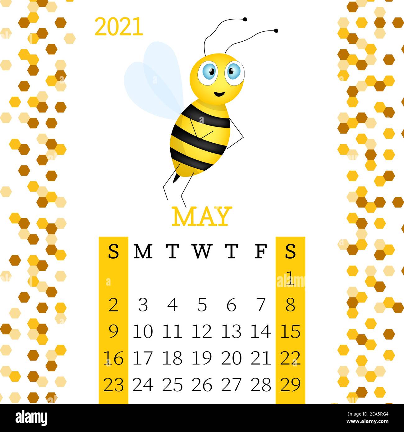Calendar 2021. Monthly calendar for May 2021 from Sunday to Saturday ...