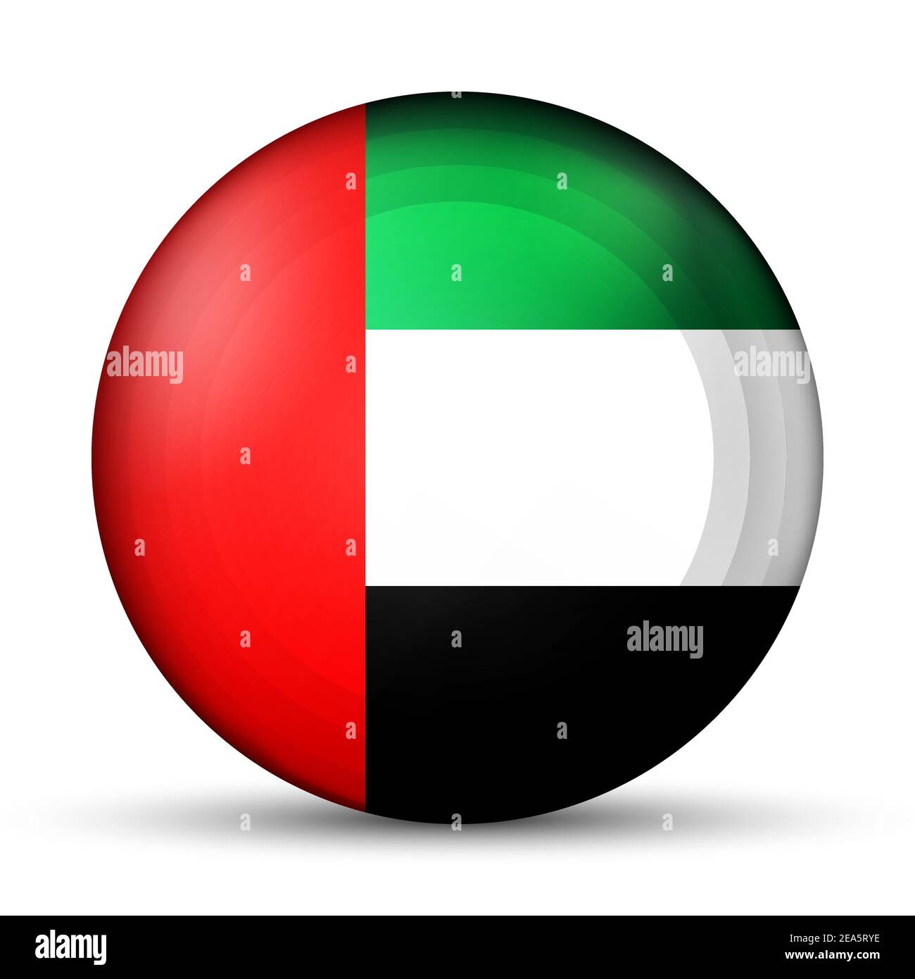 Glass light ball with flag of United Arab Emirates. Round sphere ...