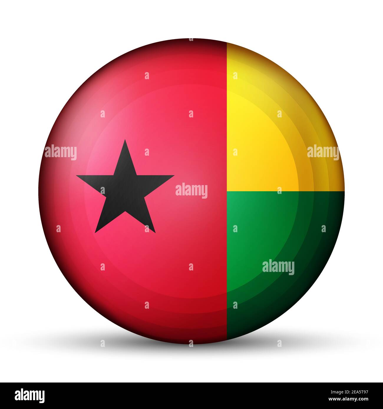 Glass light ball with flag of Guinea-Bissau. Round sphere, template ...