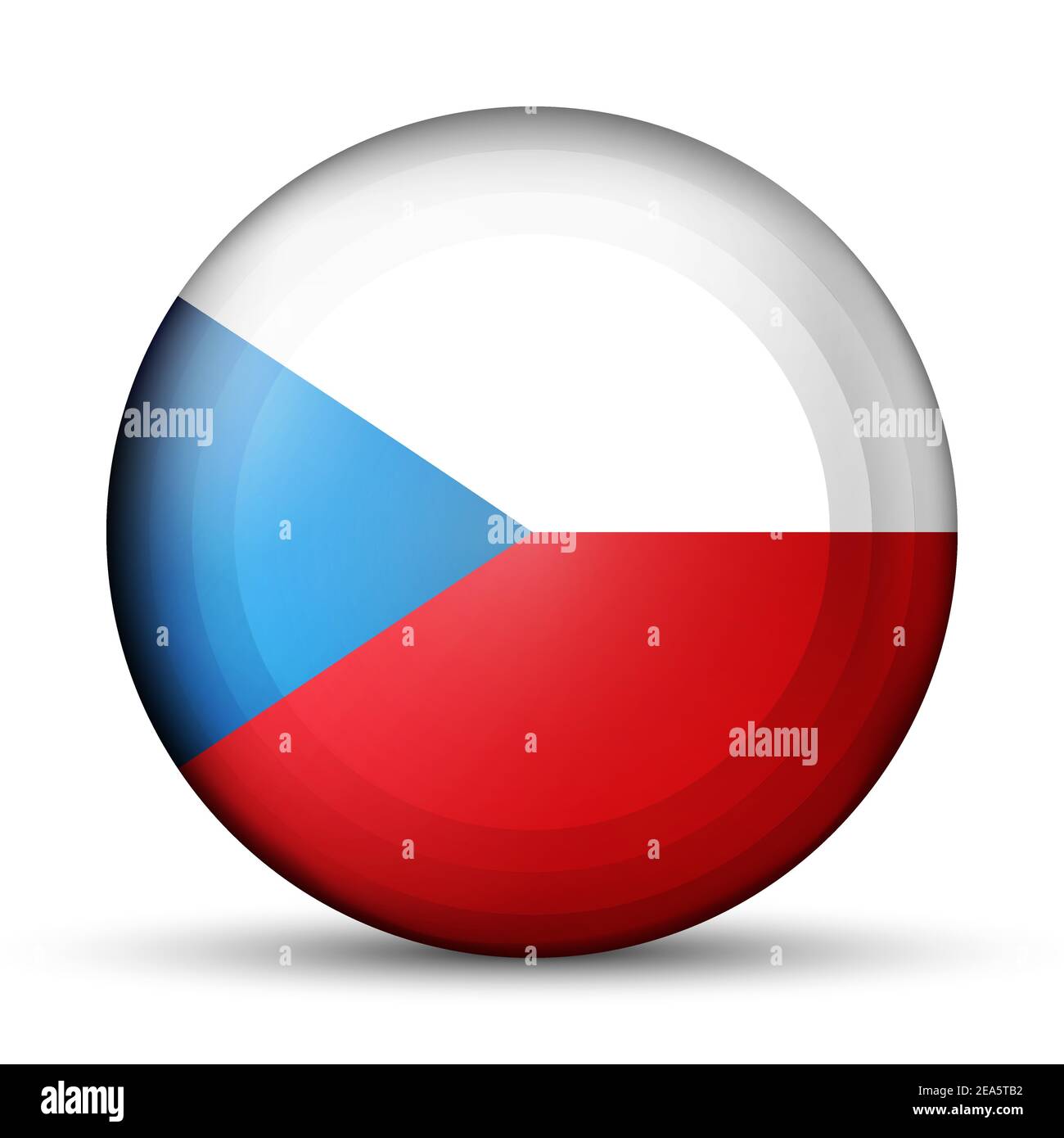 Glass light ball with flag of Czech Republic. Round sphere, template ...