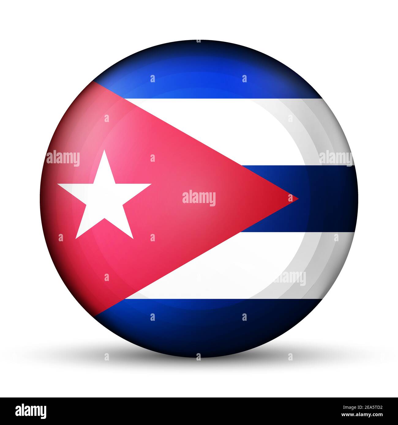 Glass light ball with flag of Cuba. Round sphere, template icon. Cuban ...