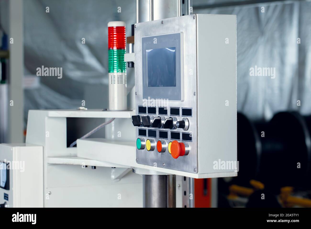 Control panel system in a cable factory Stock Photo - Alamy
