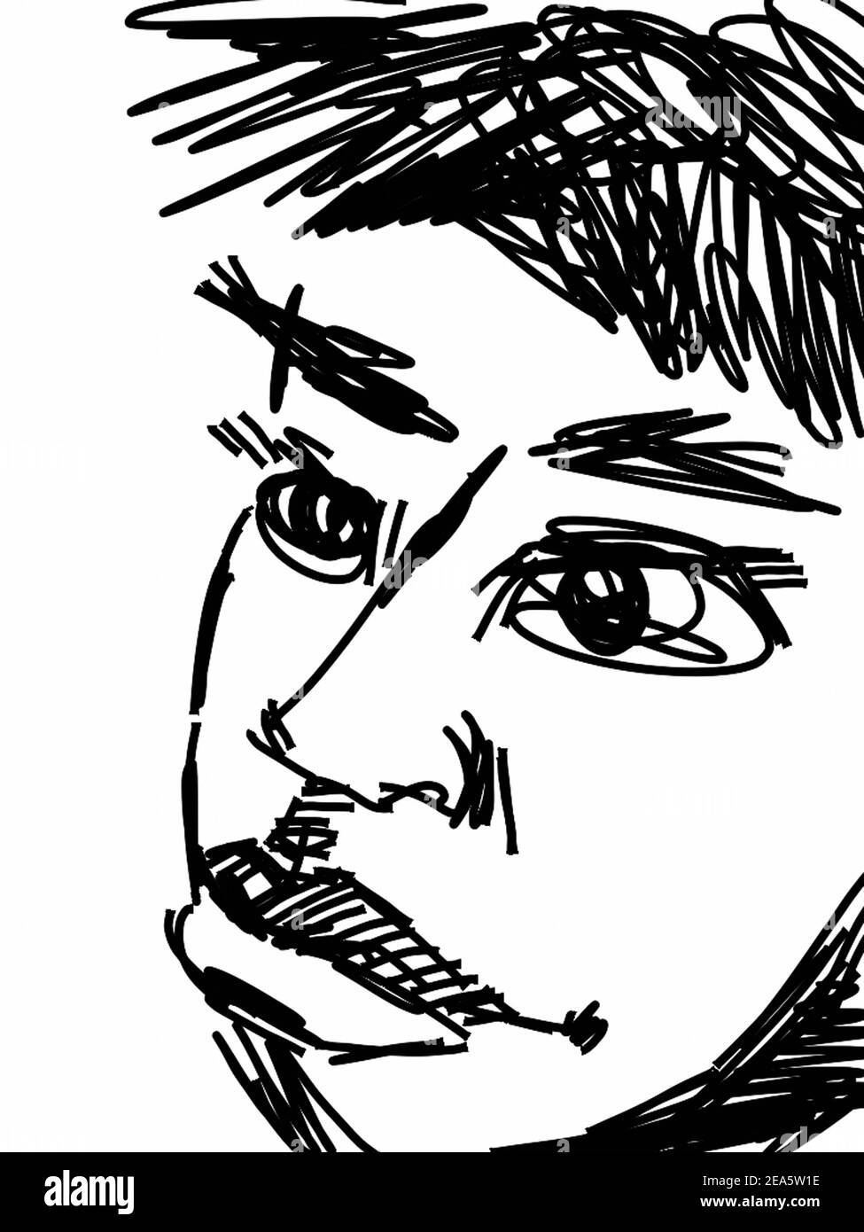 Art Drawing Abstract , copic marker color funny Face man Stock Photo ...