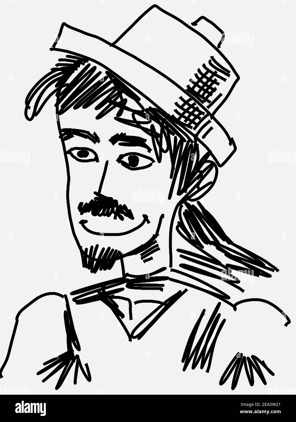 Art Drawing Abstract , copic marker color funny Face man Stock Photo ...