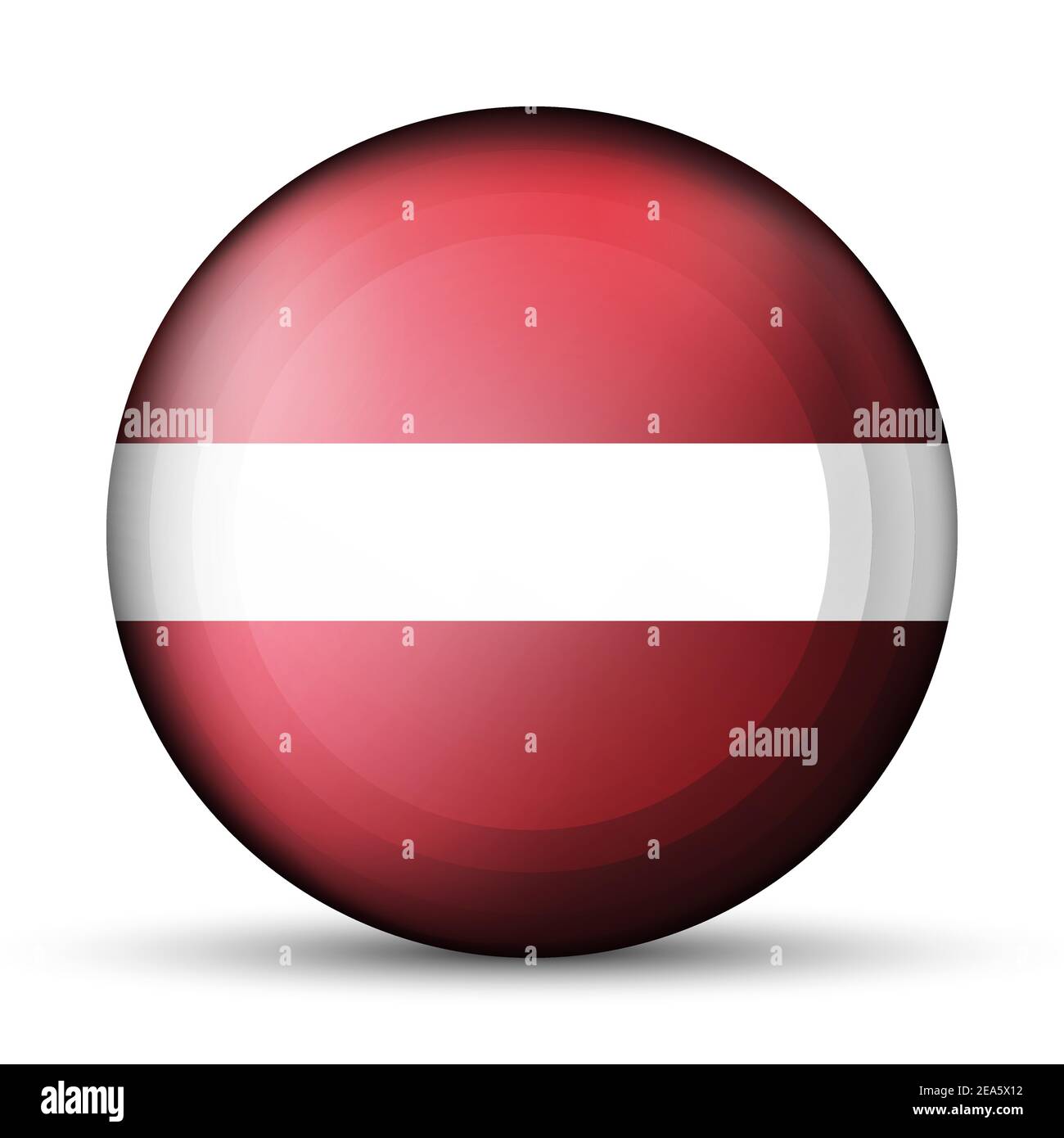 Glass light ball with flag of Latvia. Round sphere, template icon ...