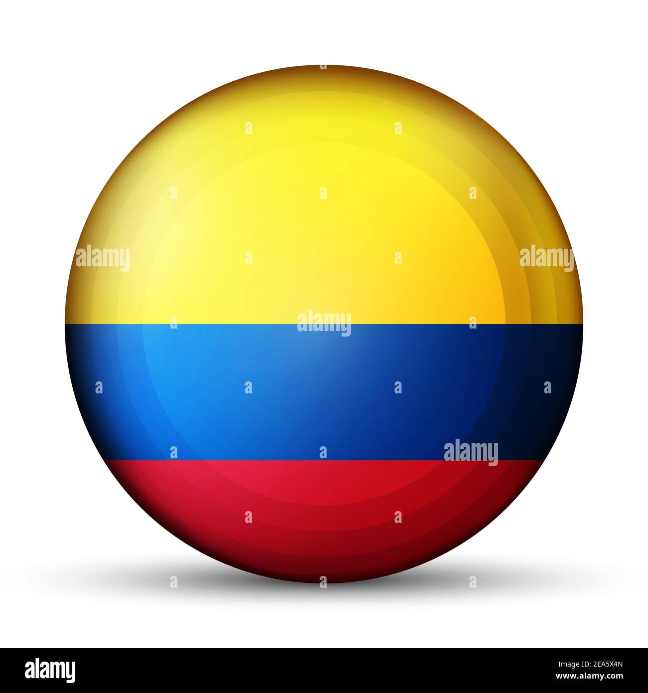 Glass light ball with flag of Colombia. Round sphere, template icon ...