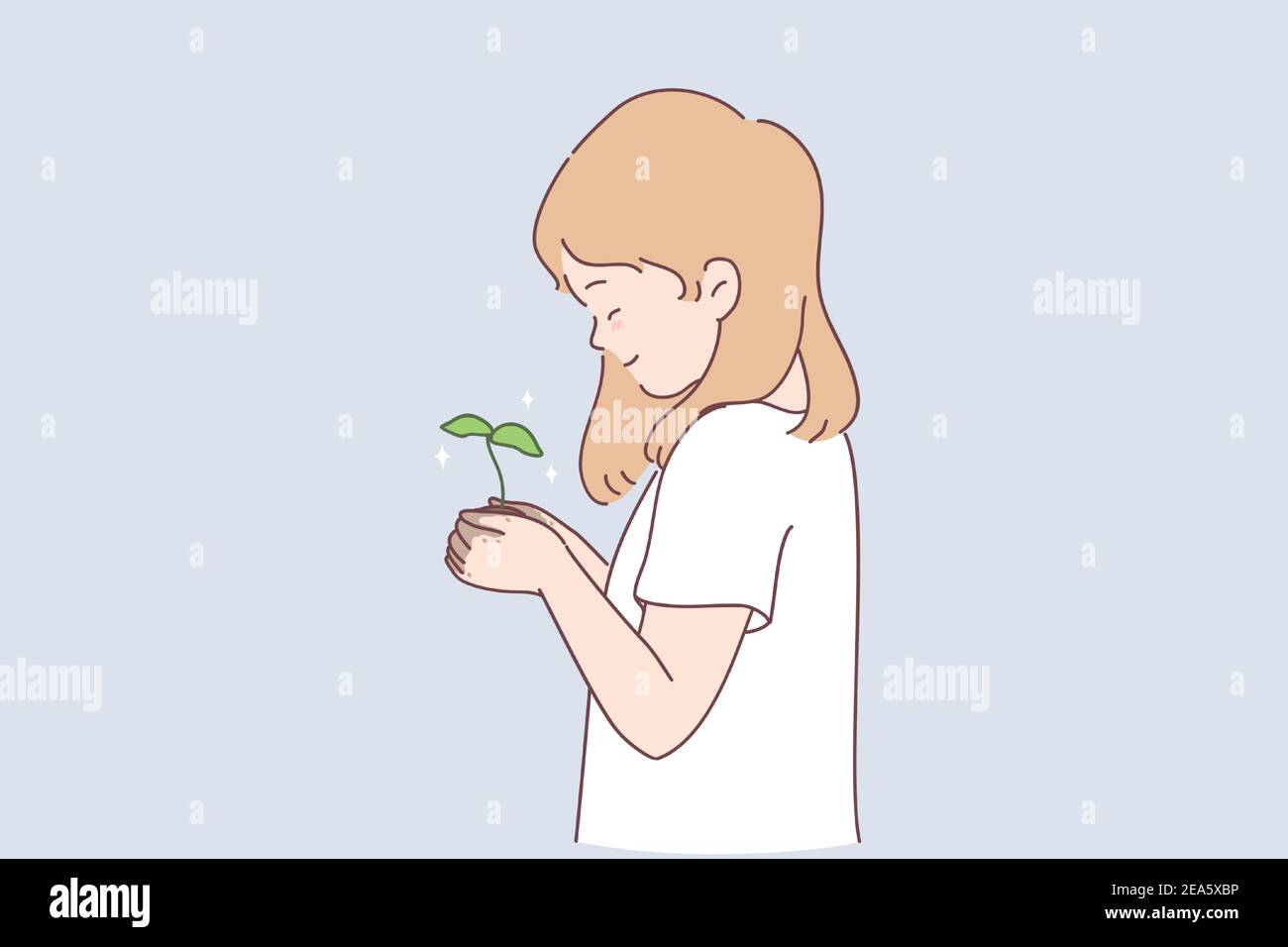 Sustainable lifestyle, ecological conversation, nature concept. Small ...