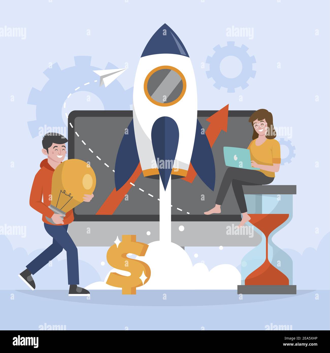 Colleagues starting a business project Vector illustration Stock Vector ...