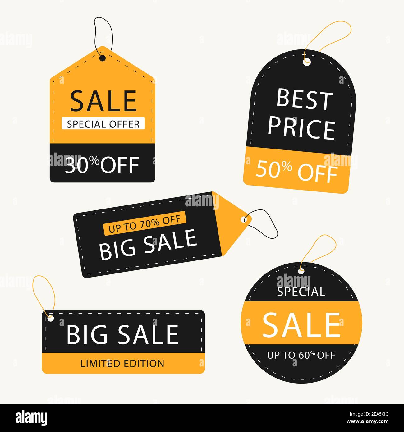 Flat design sale tags set Vector illustration Stock Vector Image & Art ...